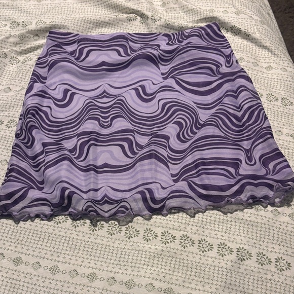 SHEIN | Skirts | Shein Purple Wave Pattern Mini Skirt | Poshmark